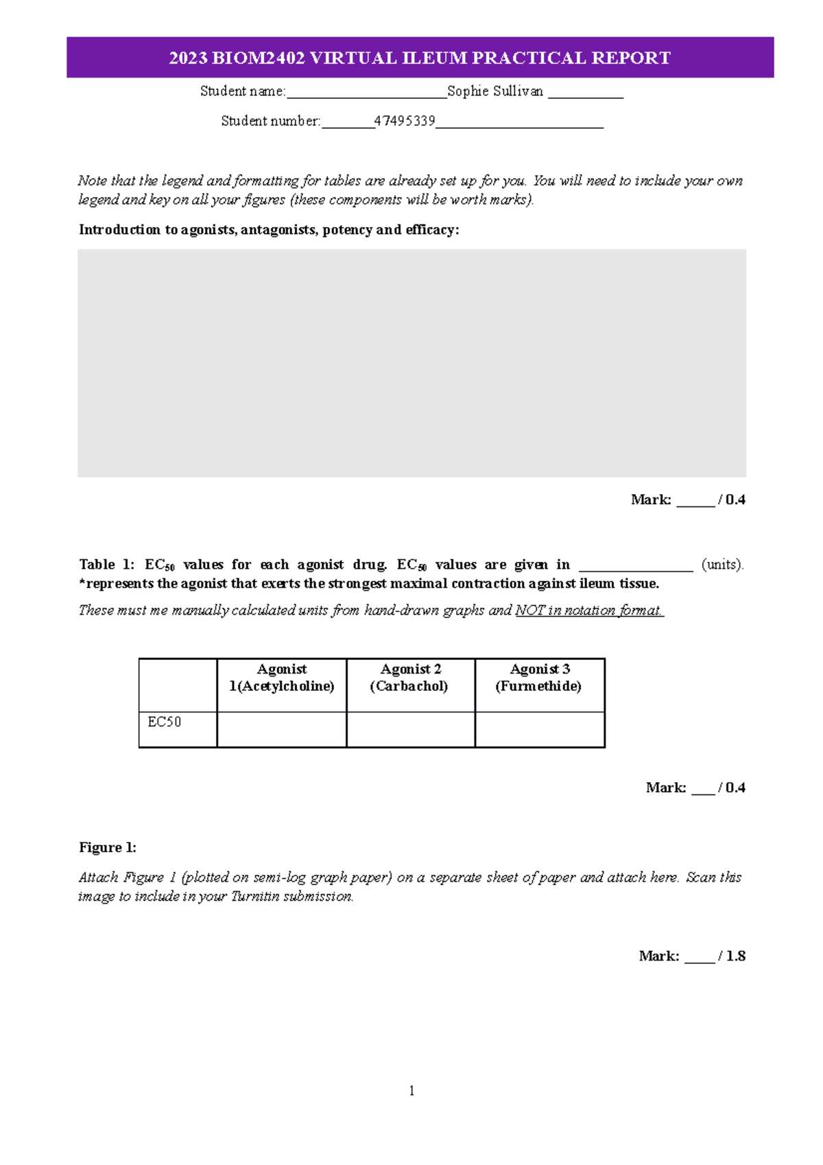 2023 - BIOM2402 Virtual Ileum Practical Report Template - Student name ...