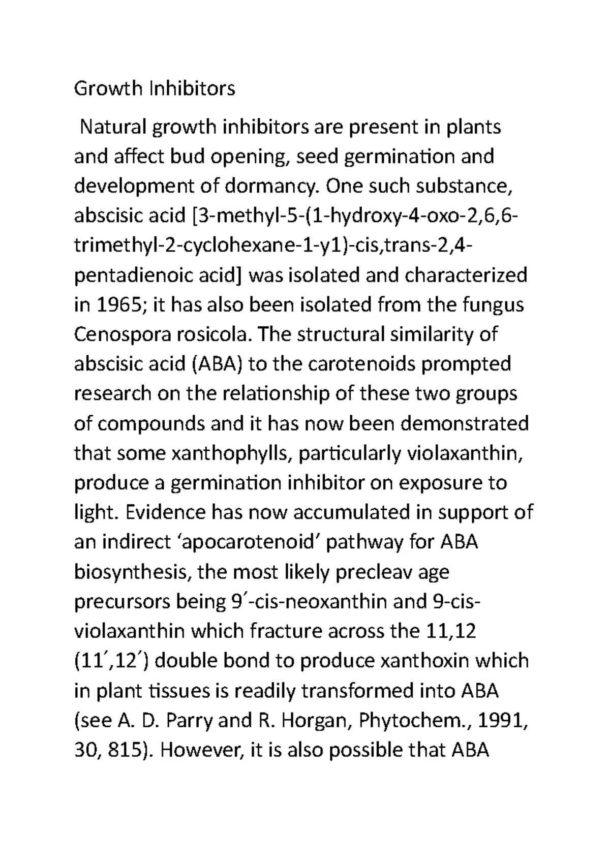 Growth Inhibitors - Growth Inhibitors Natural growth inhibitors are ...