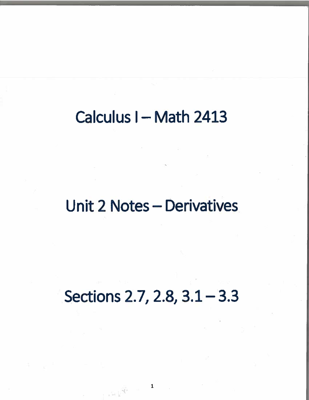 Unit 2 Notes - 2.7, 2.8, 3.1, 3.2, 3.3 - Completed - MATH 120 - Studocu