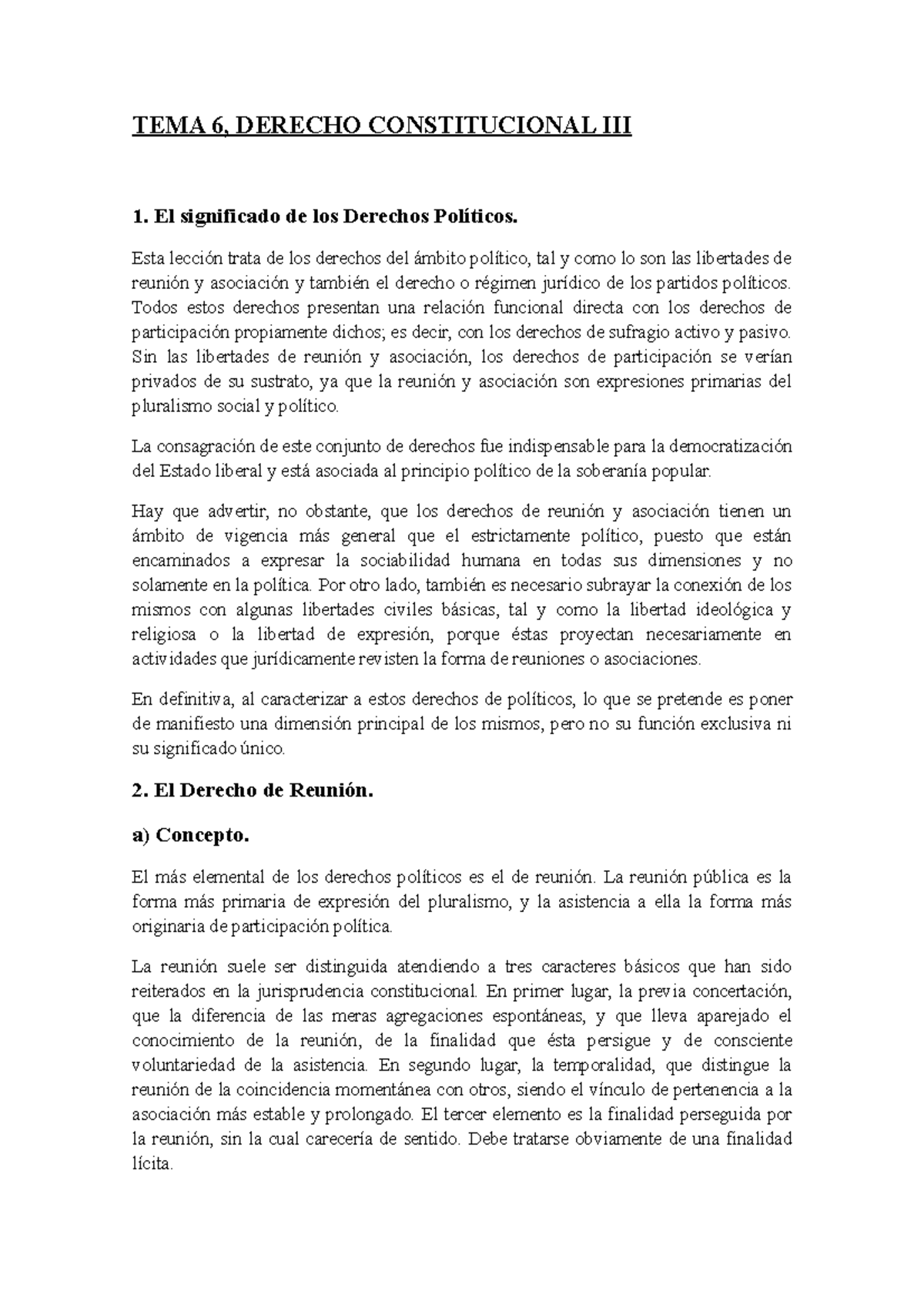 Tema 6 Consti III (1)[4904] - TEMA 6, DERECHO CONSTITUCIONAL III 1. El significado de los ...