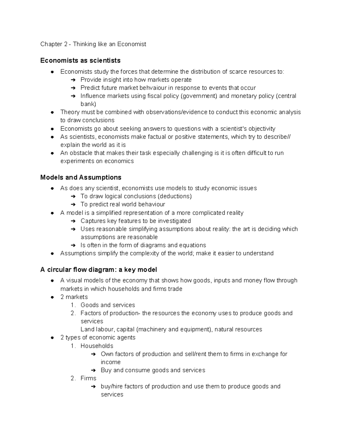 Chapter 2 - Thinking like an Economist - Chapter 2 - Thinking like an ...