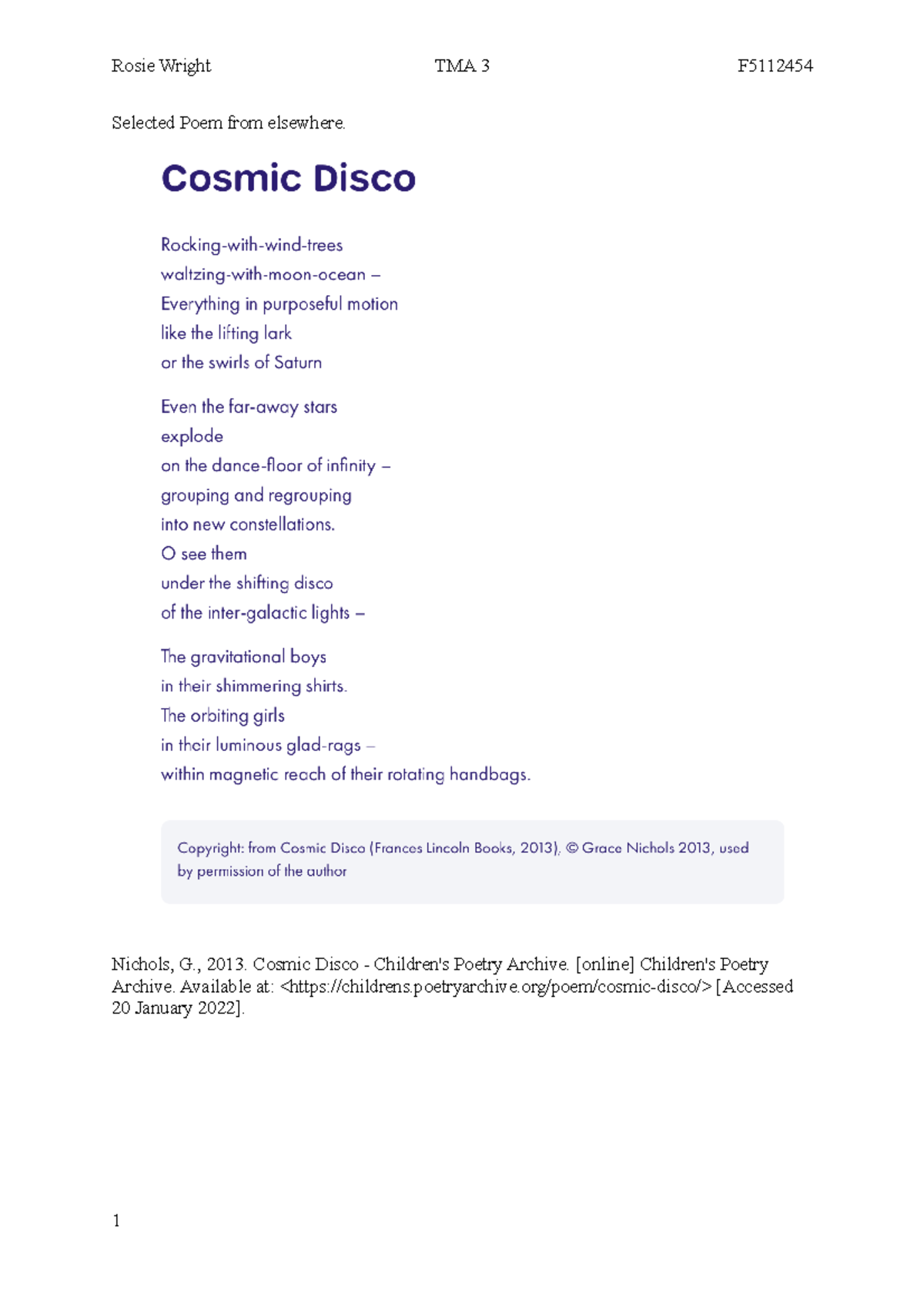 Selecting Poems for Children's Anthology - Studocu