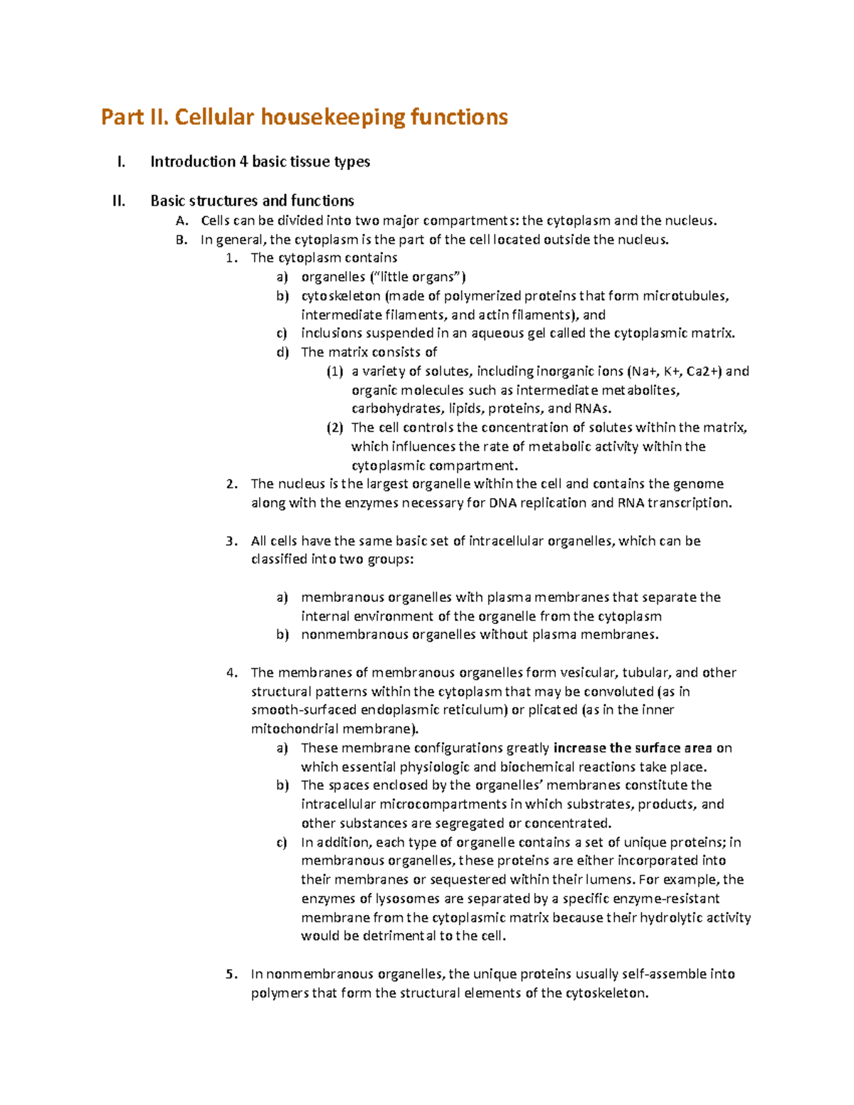 PART II The Cell as a Unit of Health and Disease - Part II. Cellular ...