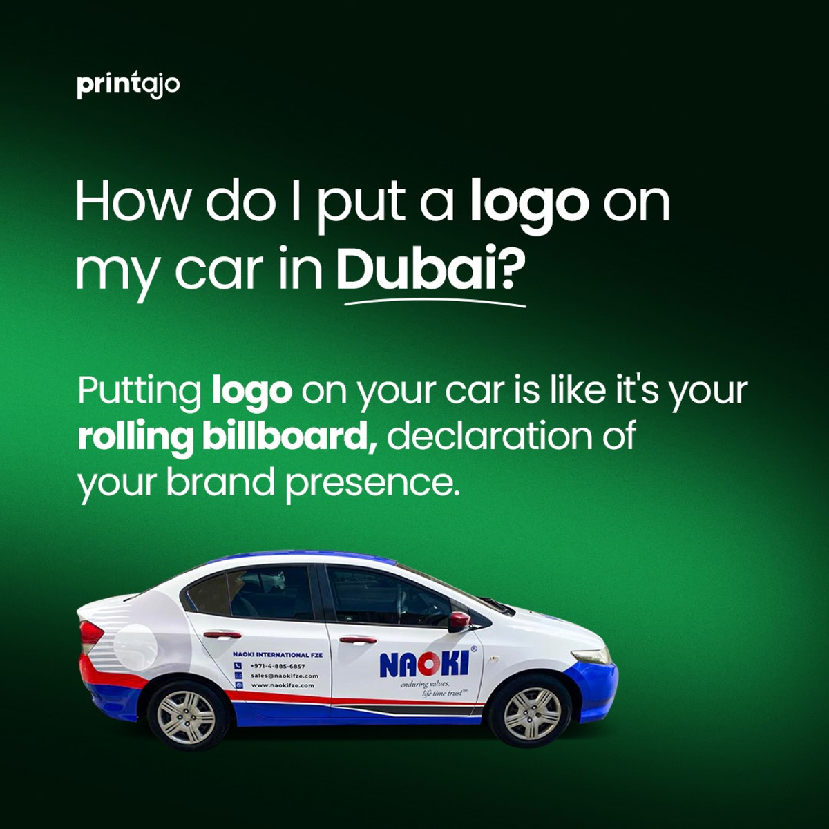 How do I put a logo on my car in Dubai - R NAOKI INTERNATIONAL FZE ...