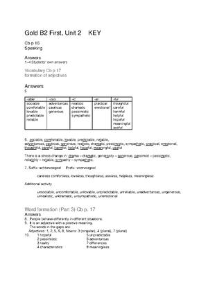 Pdf-gold-b2-first-unit-4-key compress - Gold B2 First CB key unit 4 Forces of natureGold B2 ...