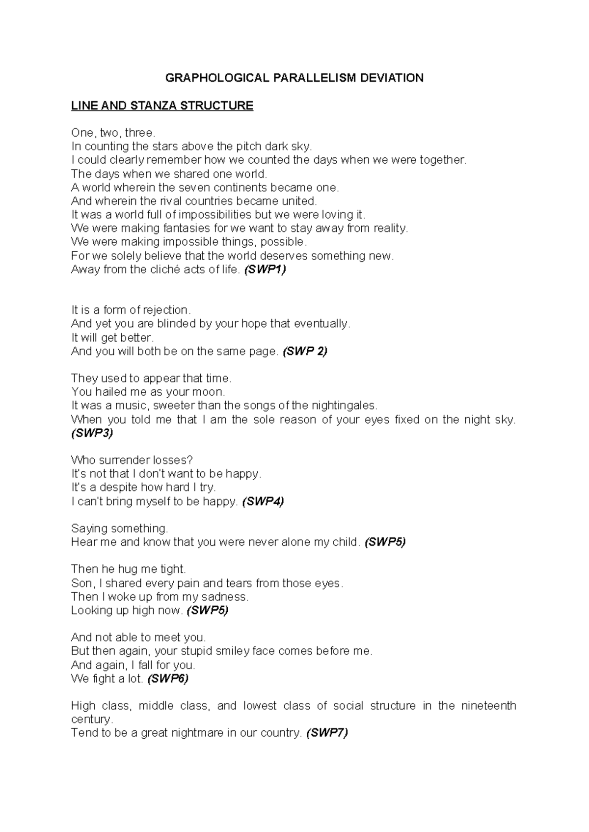 Graphological- Parallelism- Deviation - GRAPHOLOGICAL PARALLELISM ...