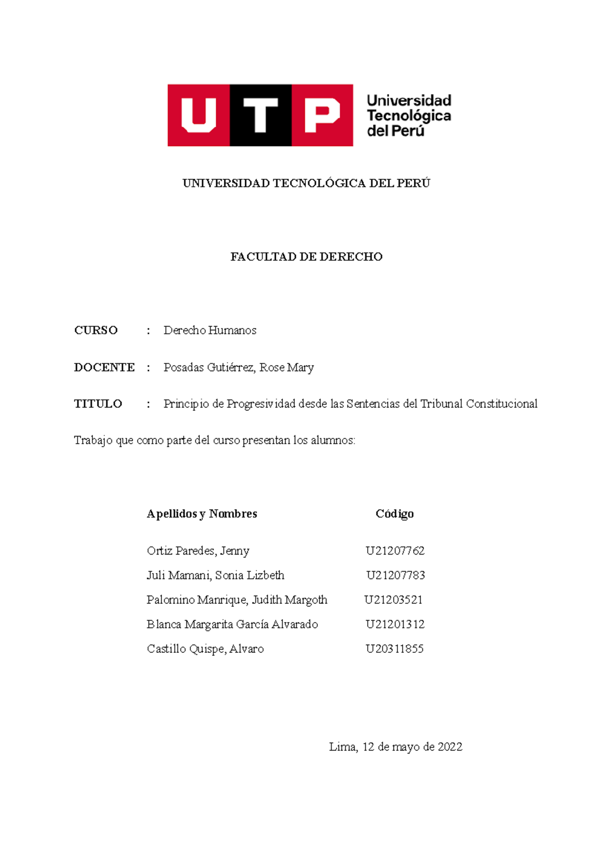 Principio DE Progresividad - En el presente trabajo desarrollaremos “la ...