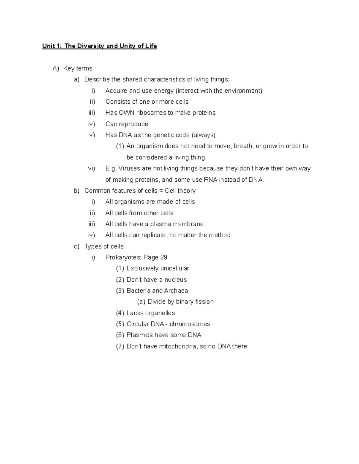 BIO 148 Final Exam Review - Unit 1: The Diversity and Unity of Life A ...