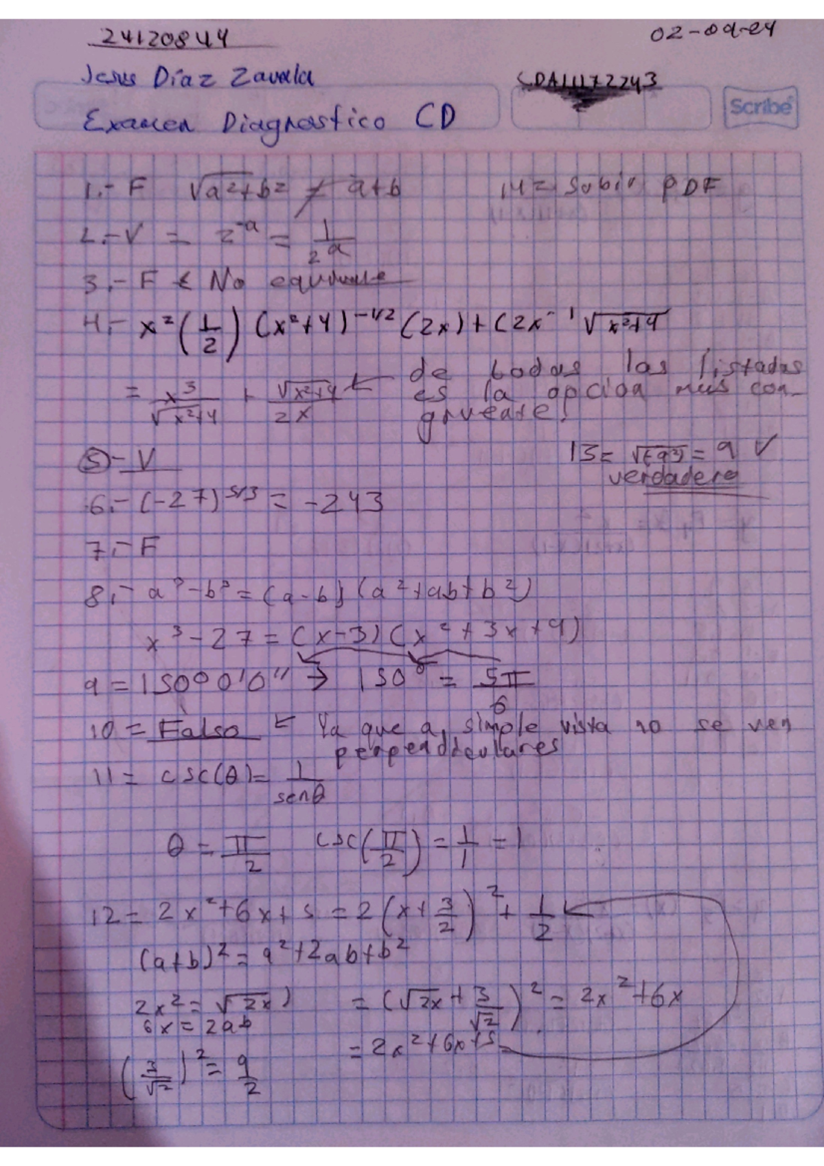 Examen diagnostico -F Va2tbz fath 142 Subiv PDF L-V 2 a 3 ,-FENO ...
