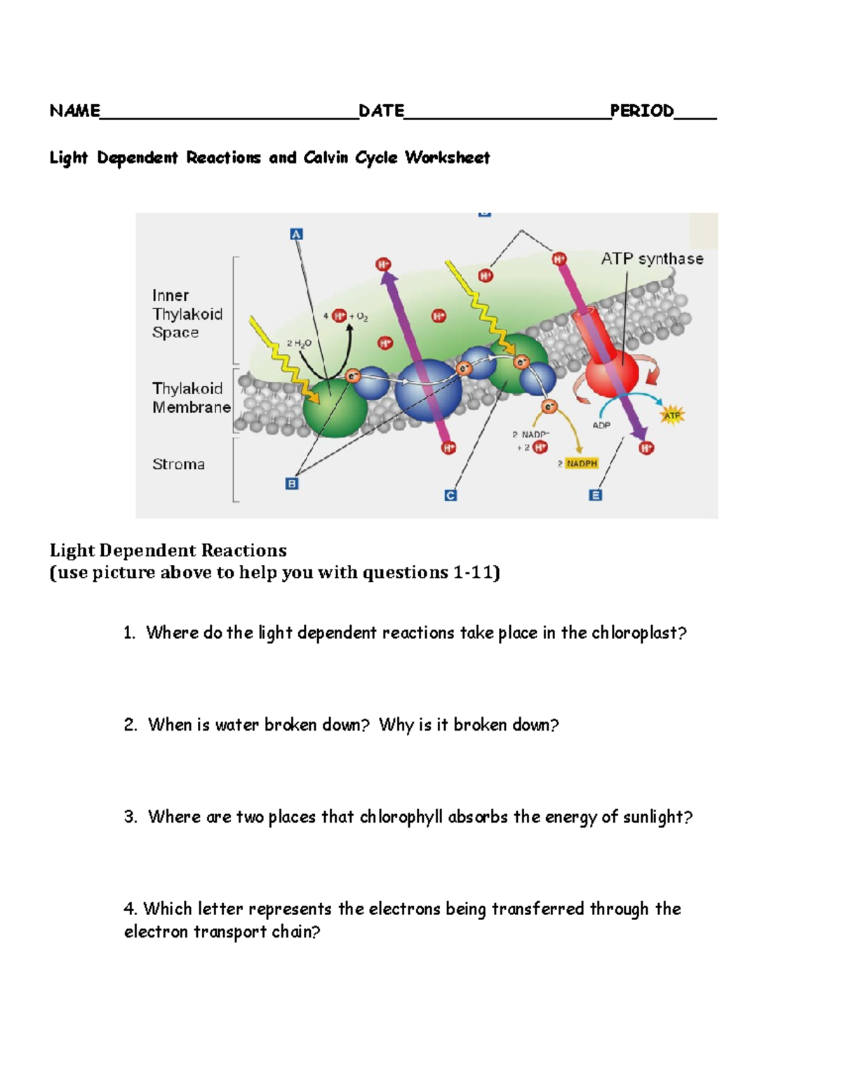 Review Worksheet on LDR and CC - NAME_________________________DATE ...