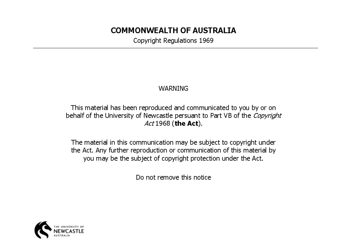 HUBS1403 4 - COMMONWEALTH OF AUSTRALIA Copyright Regulations 1969 ...