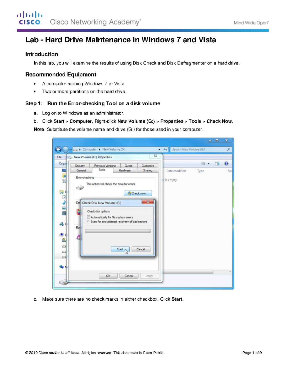 6.1.4.2 Lab - Hard Drive Maintenance in Windows 7 and Vista ...