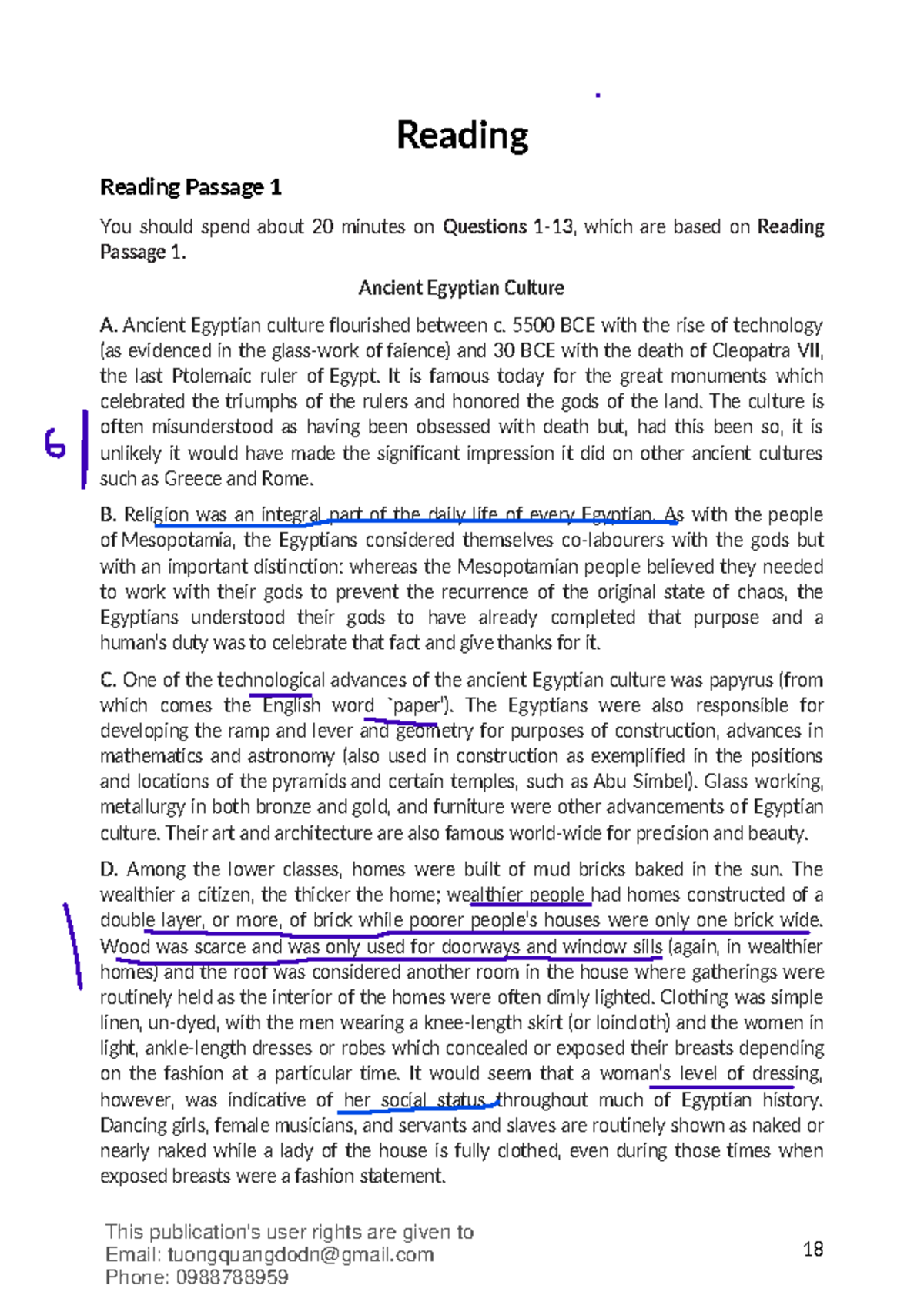 Test 06 (1 3 2024) - test ielts - 18 Reading Reading Passage 1 You ...