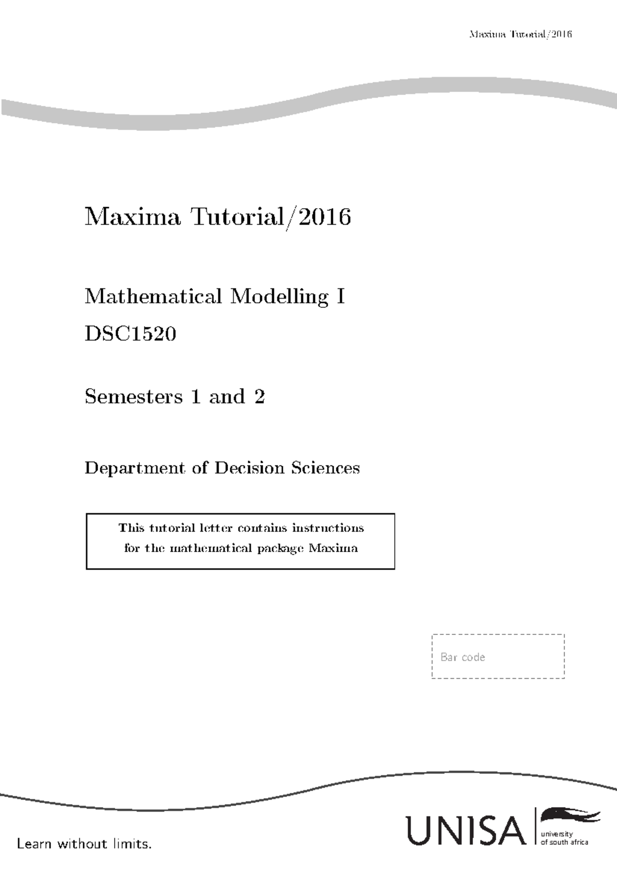 Maxima notes - Maxima Tutorial/ Maxima Tutorial/ Mathemati al Mo ...