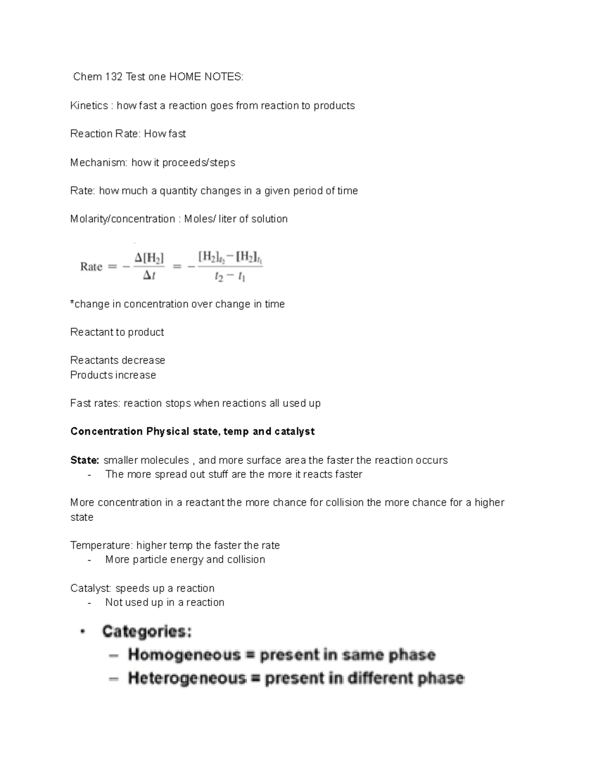 CHem 132 Home Notes (GEN CHEM 2 AT MC) - Chem 132 Test one HOME NOTES ...