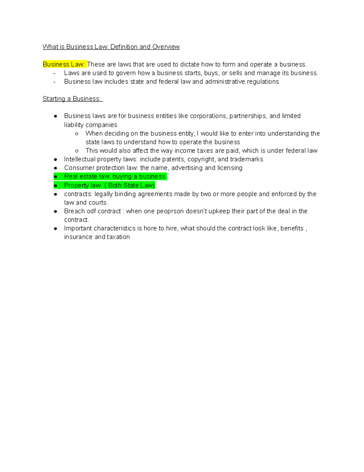 Week One notes - n/a - What is Business Law: Definition and Overview ...