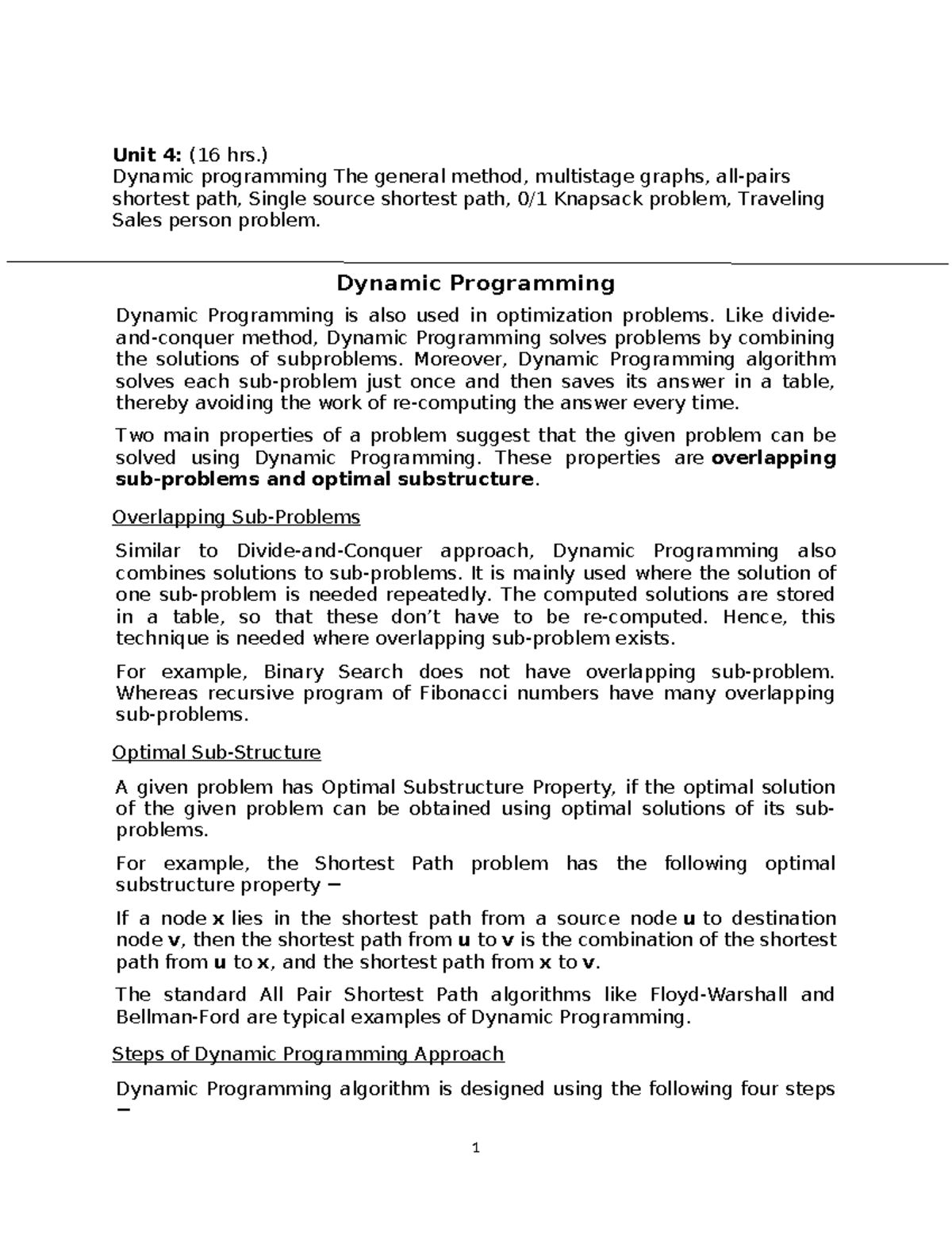 Daamod 4 - Summary Bachilor of computer application - Unit 4: (16 hrs ...