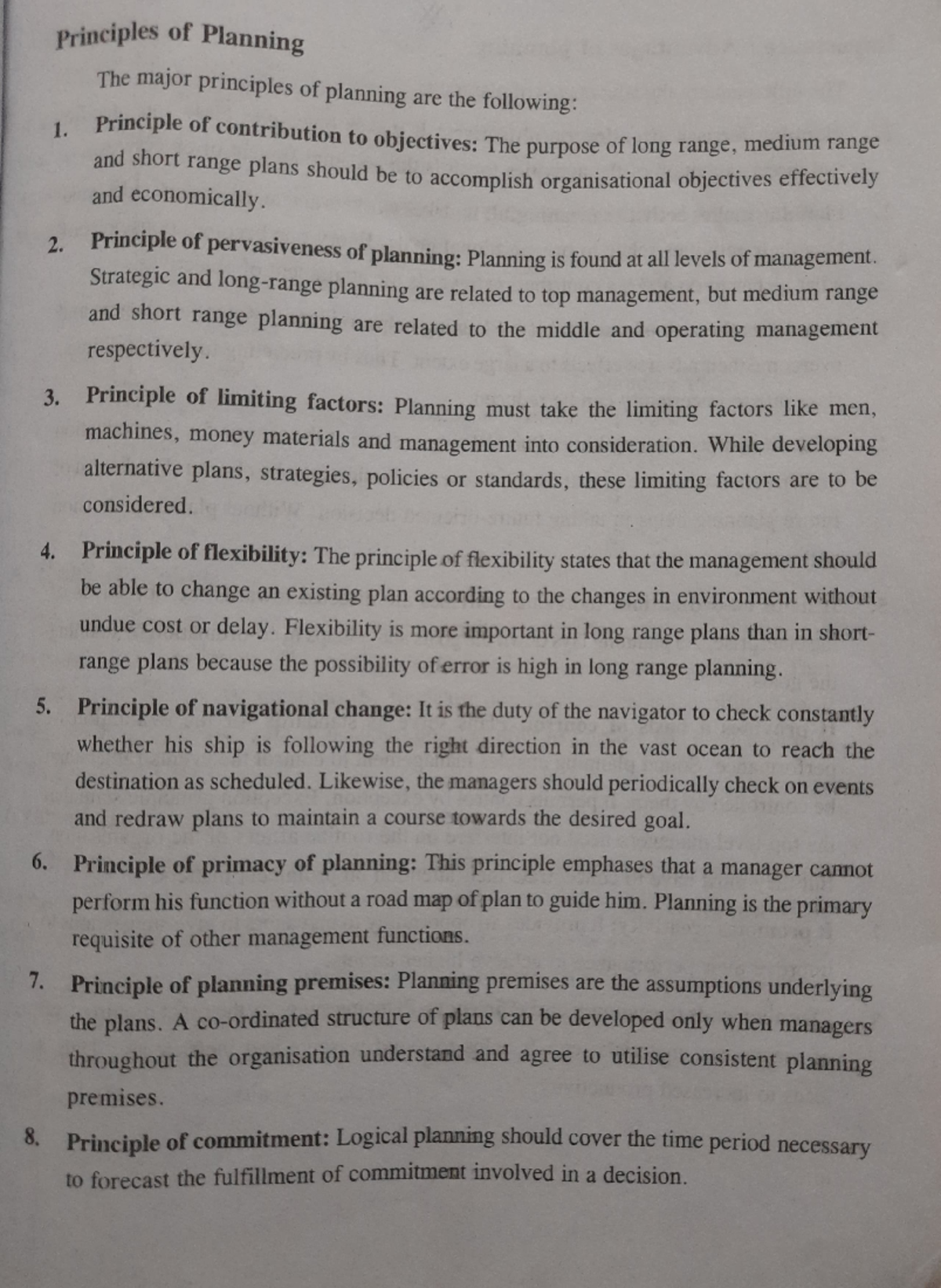 Principles of management - Principles of Planning The major principles ...
