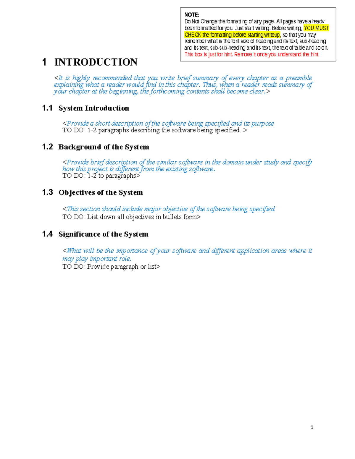 Thesis Template - 1 INTRODUCTION