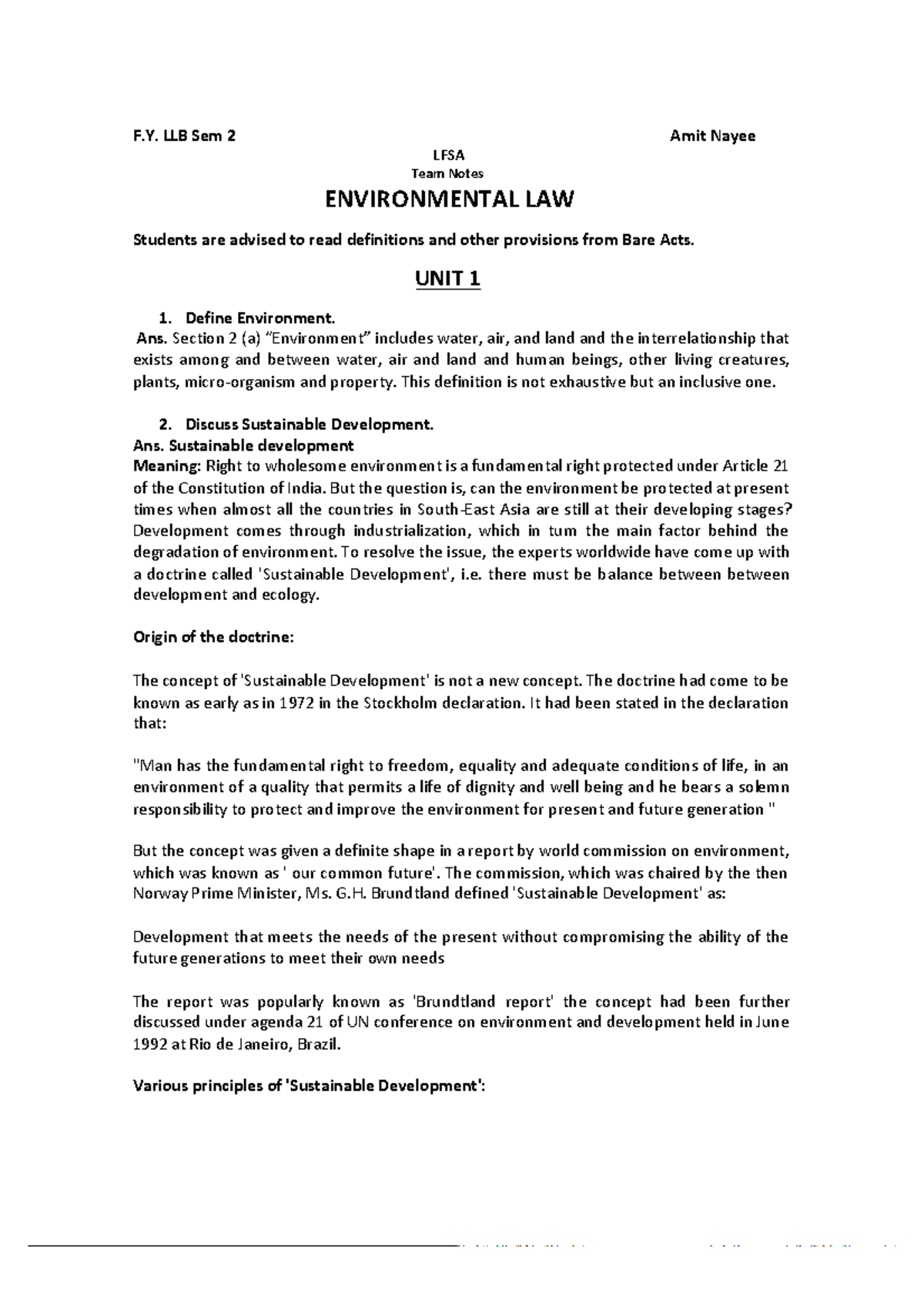 Environmental-law-notes-of-2-nd-year-llb compress - F. LLB Sem 2 Amit ...
