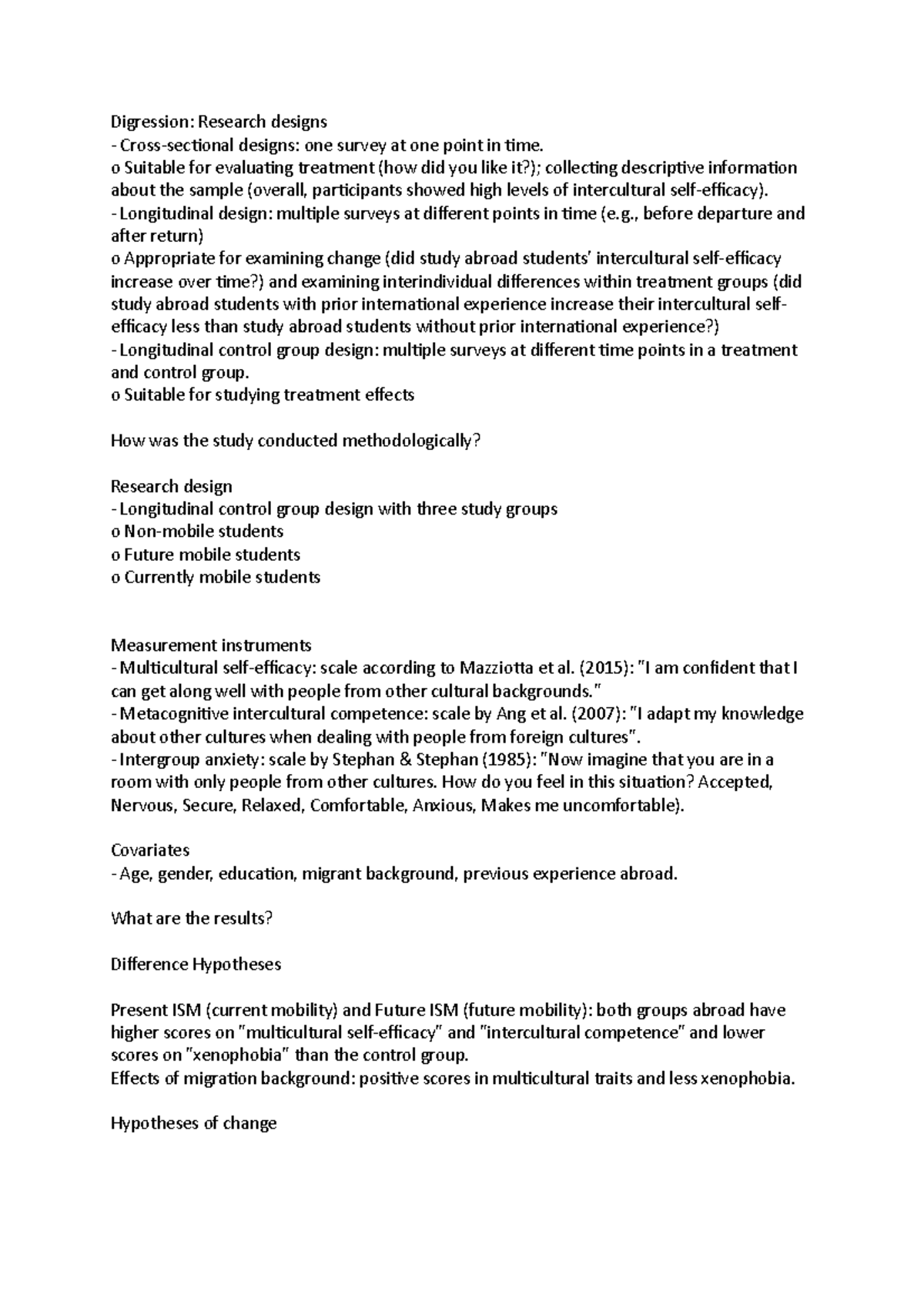 Digression - Social Psychology - Digression: Research designs Cross ...