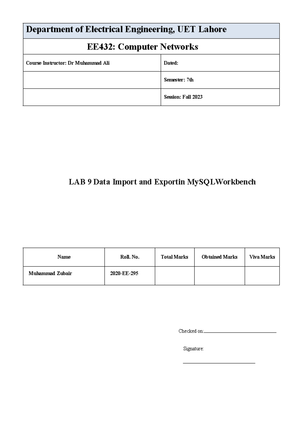 LAB-9 - computer network lab - Department of Electrical Engineering ...