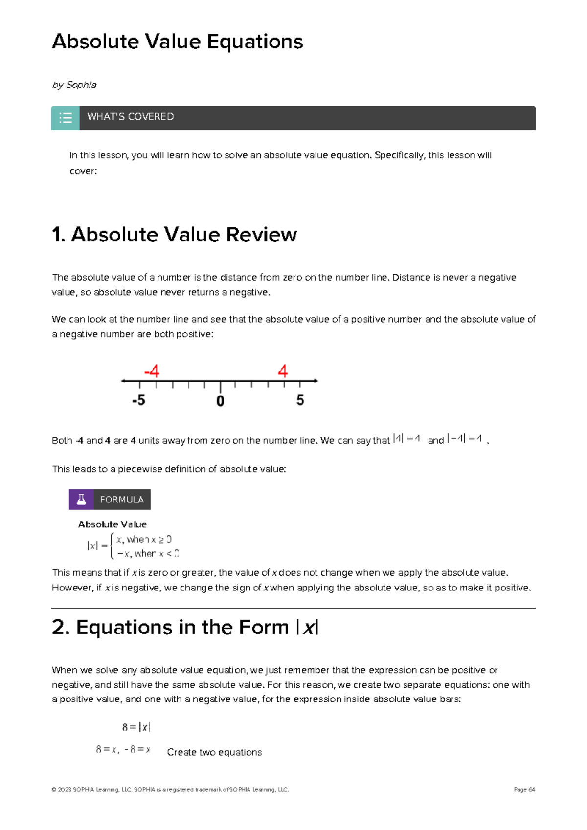 College Algebra unit-2-tutorials PDF4 - Absolute Value Equations by ...