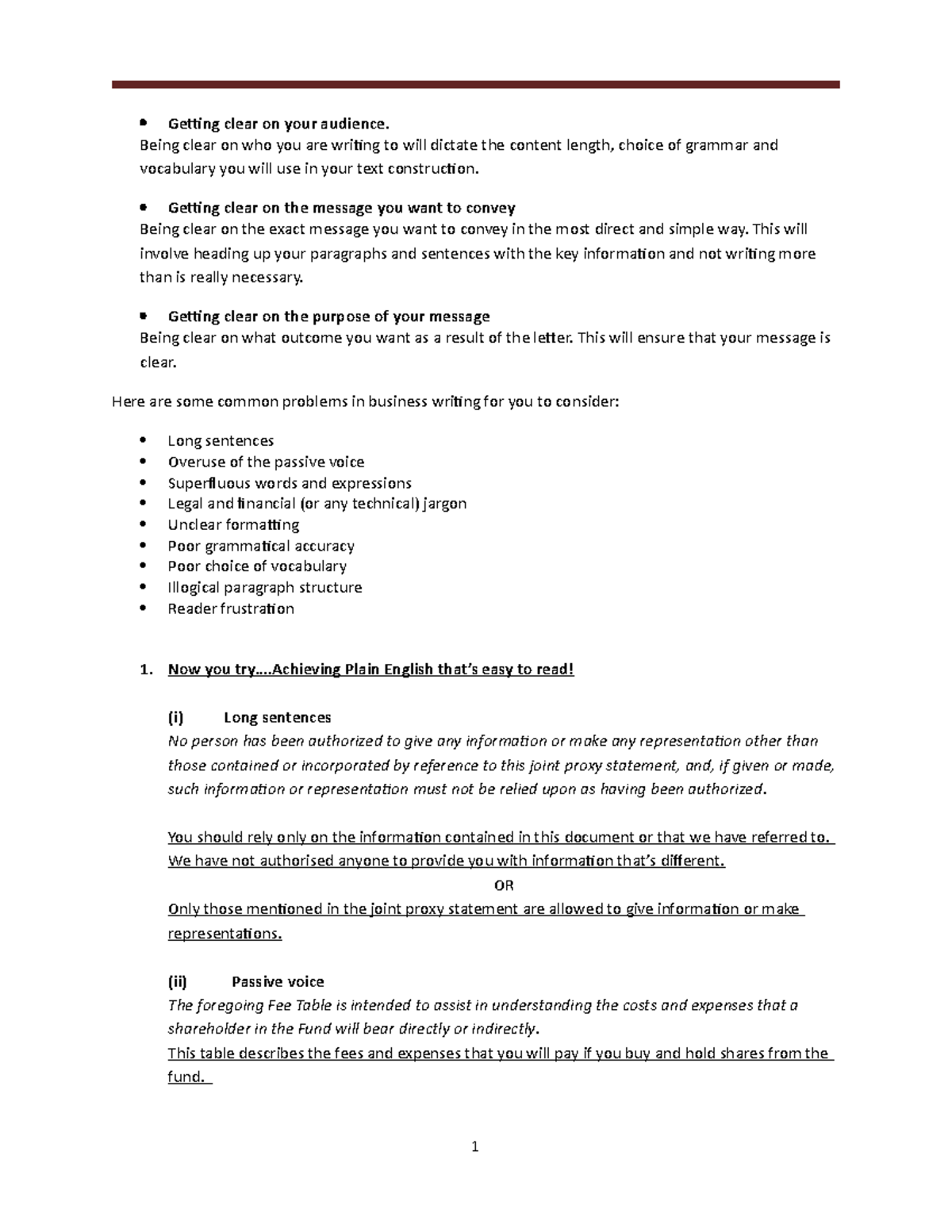 Lesson 2 answers - Answer - Getting clear on your audience. Being clear ...