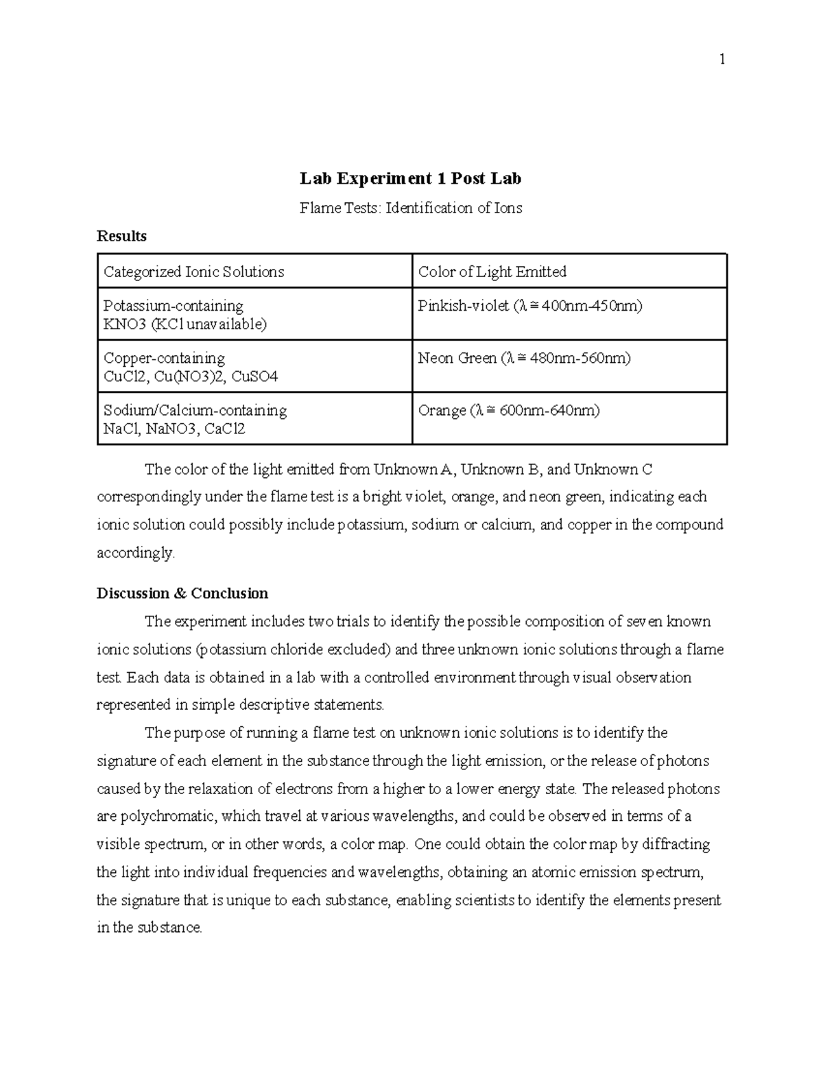 2022 Fall Lab Experiment 1 Post Lab - 1 Name: Vivian Ting Lab Partner’s Name: Simon Kim Lab ...