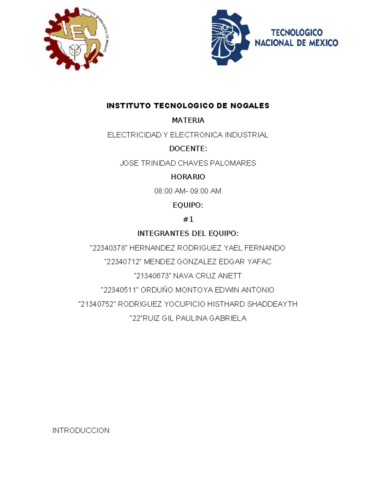 Instituto Tecnologico DE Nogales C. Serie - INSTITUTO TECNOLOGICO DE ...