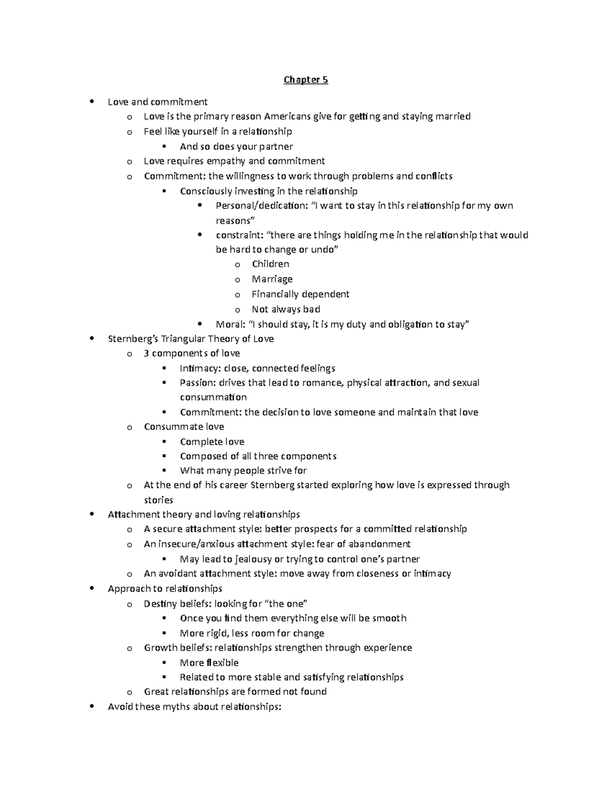Intimate Relationships and Family: Chapter 5 - Chapter 5 Love and ...
