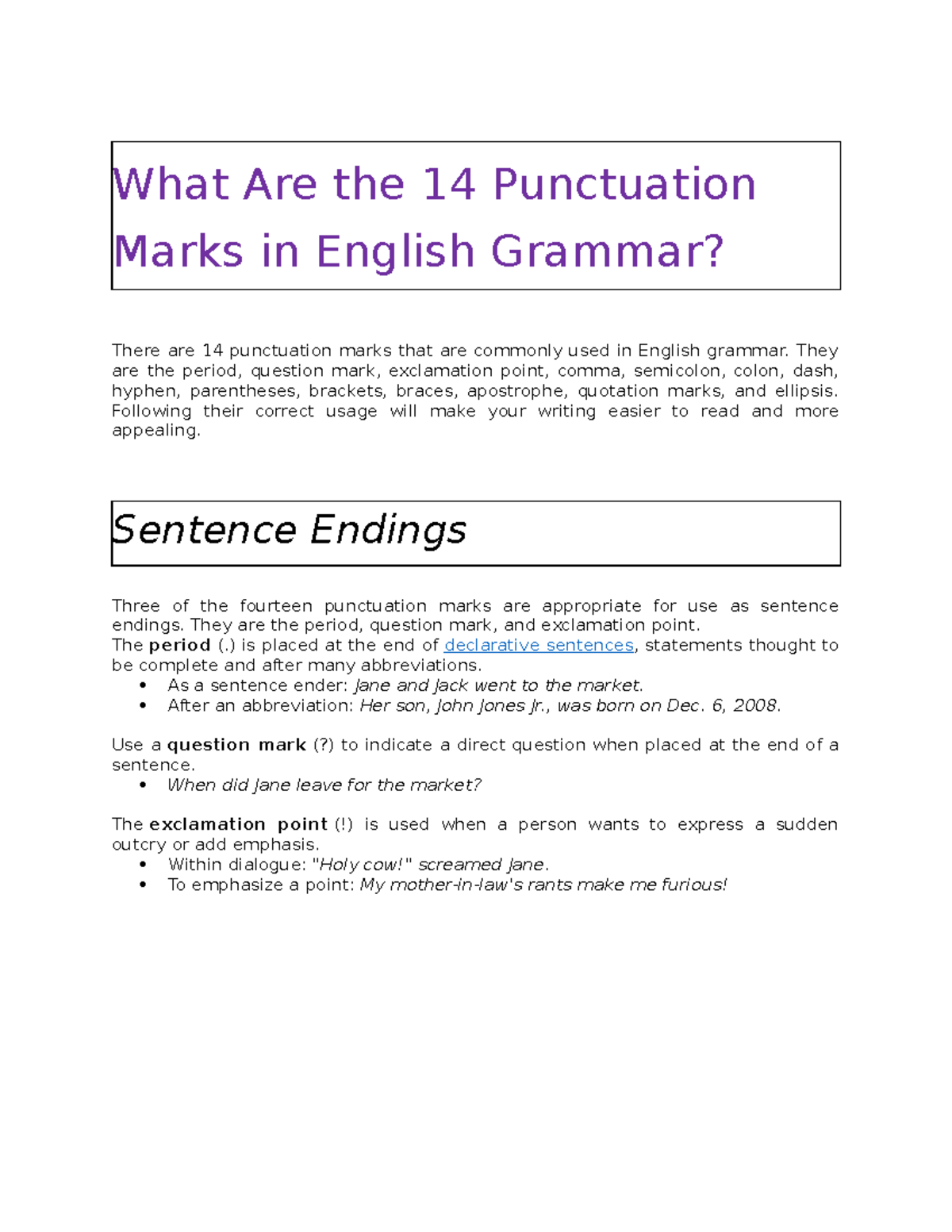 Menulis 1 - Punctuation - Send to 1SA08 - What Are the 14 Punctuation ...