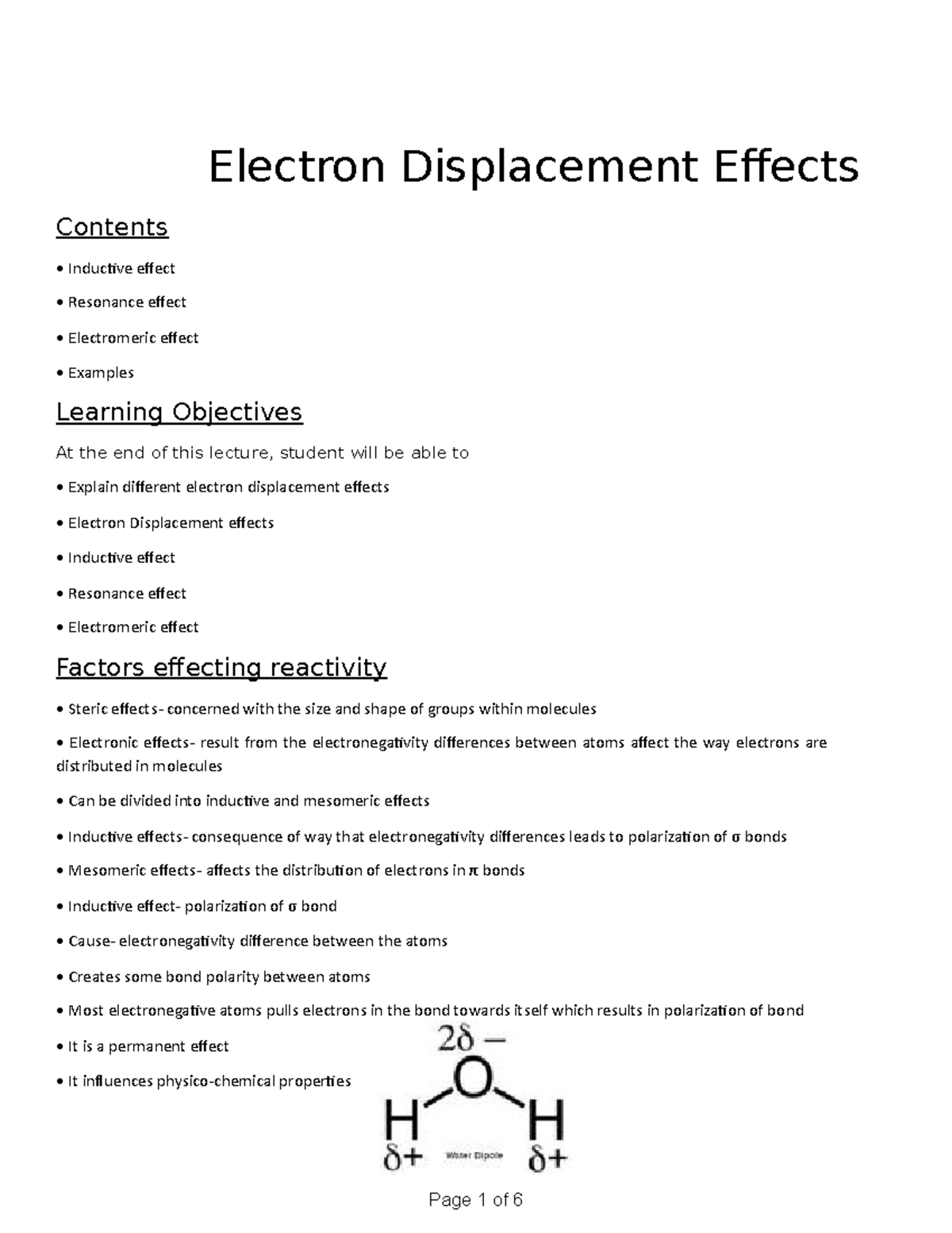 Chapter - 34 Electron Displacement Effects - Electron Displacement ...