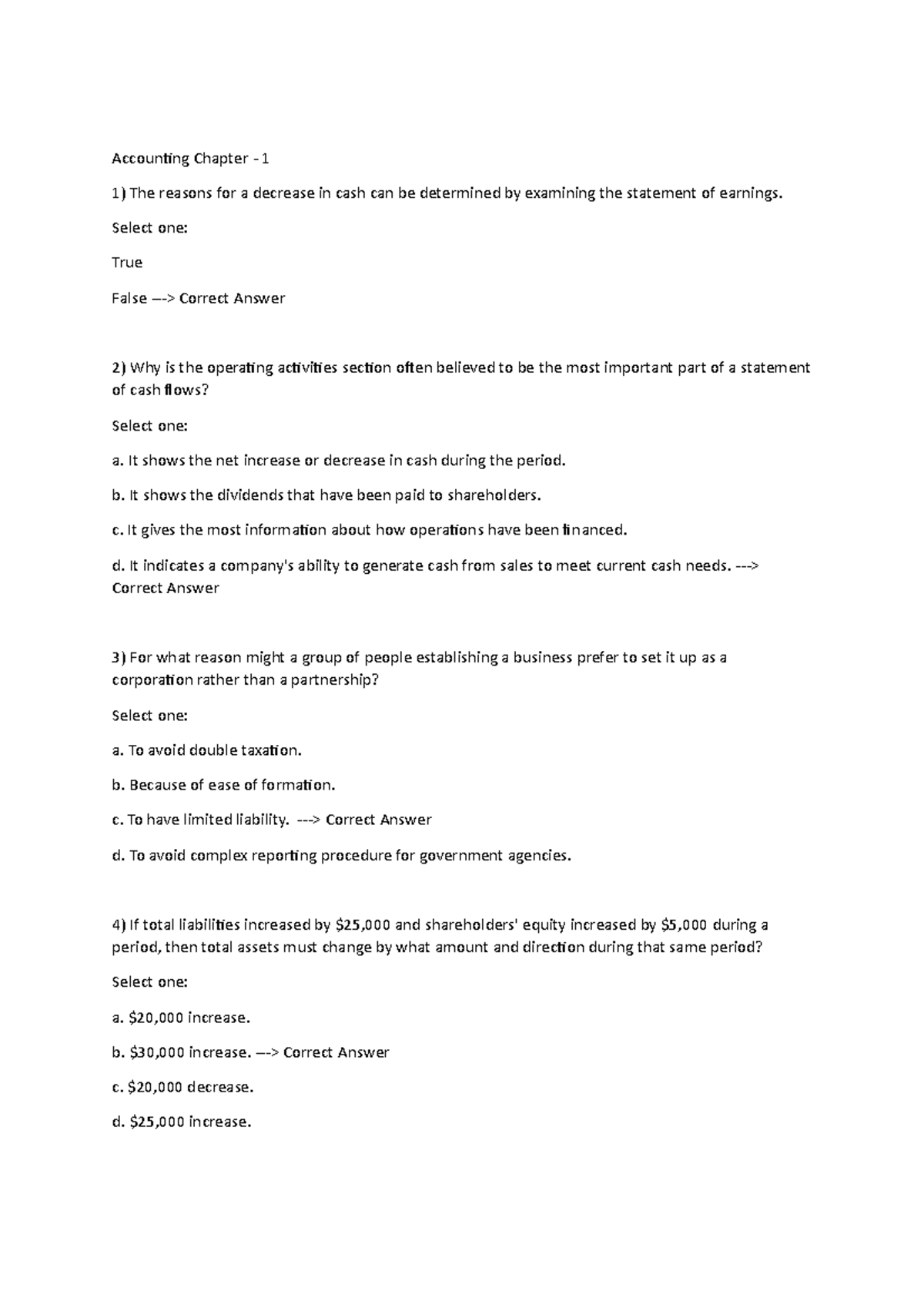 Accounts Chapter - 1 MCQ - Multiple Choice Questions - Accounting ...