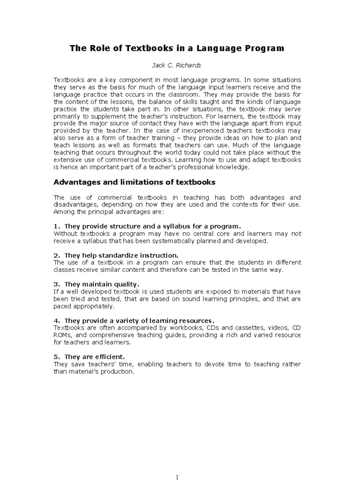 Role-of-textbooks social studies book - The Role of Textbooks in a ...