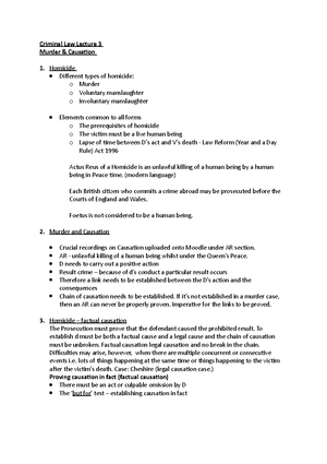 Murder - Lord Coke 3 Inst 47 (Coke's Institutes, 3 Co Inst 4 7 Actus ...