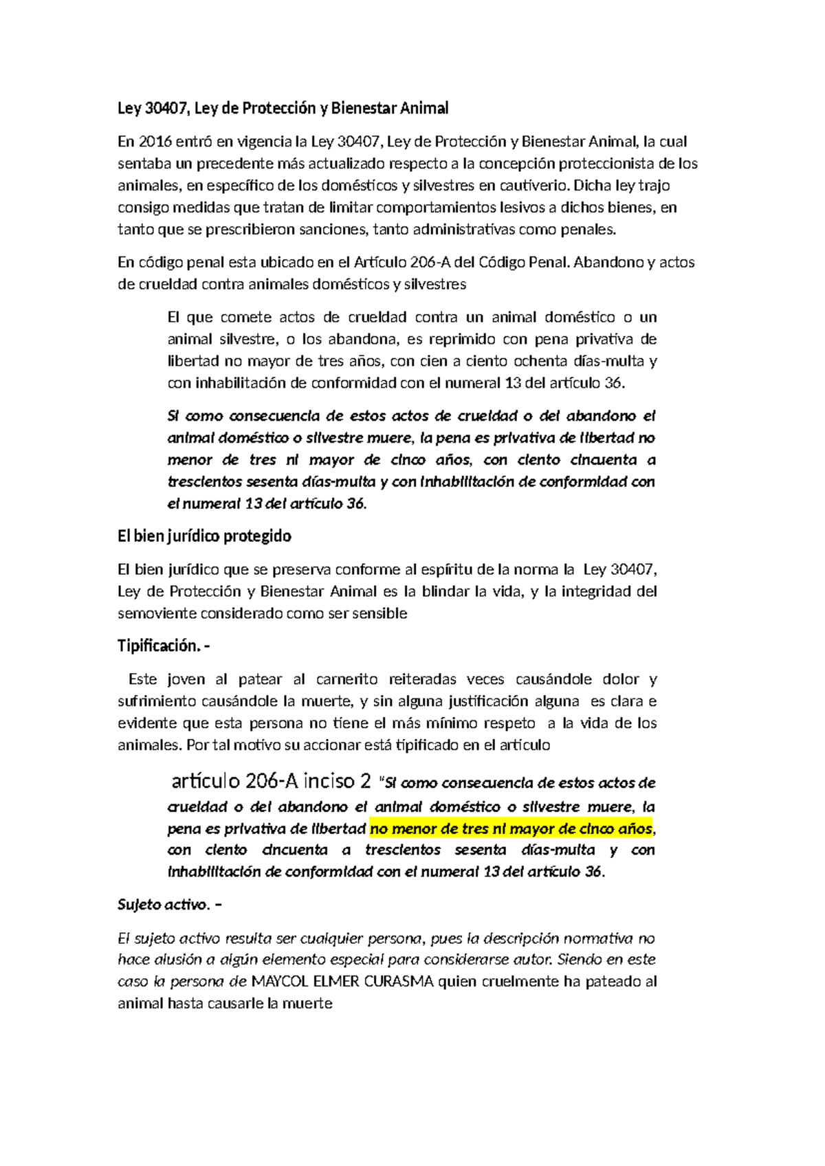 Ley 30407 - Ley 30407, Ley de Protección y Bienestar Animal En 2016 ...
