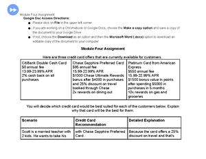 Copy of Economicsand Personal Finance Module Four Lesson Three Activity ...