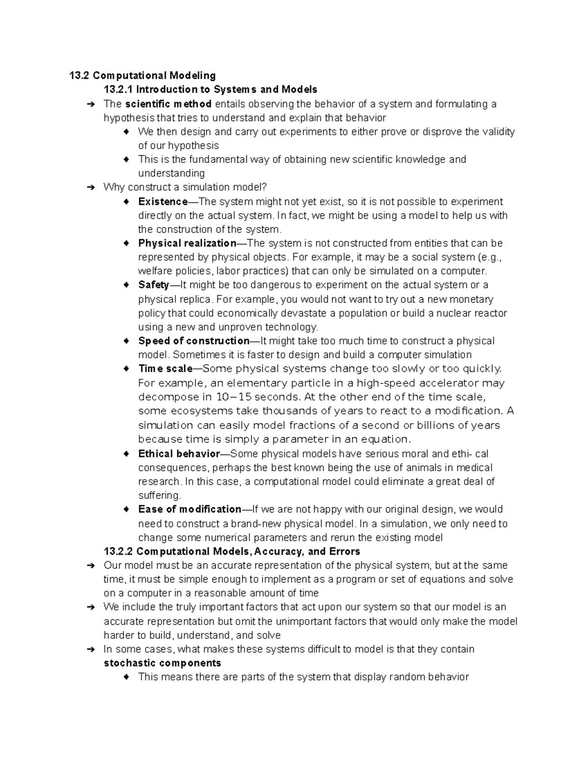 Chapter 13 Simulation and Modeling - 13 Computational Modeling 13.2 ...