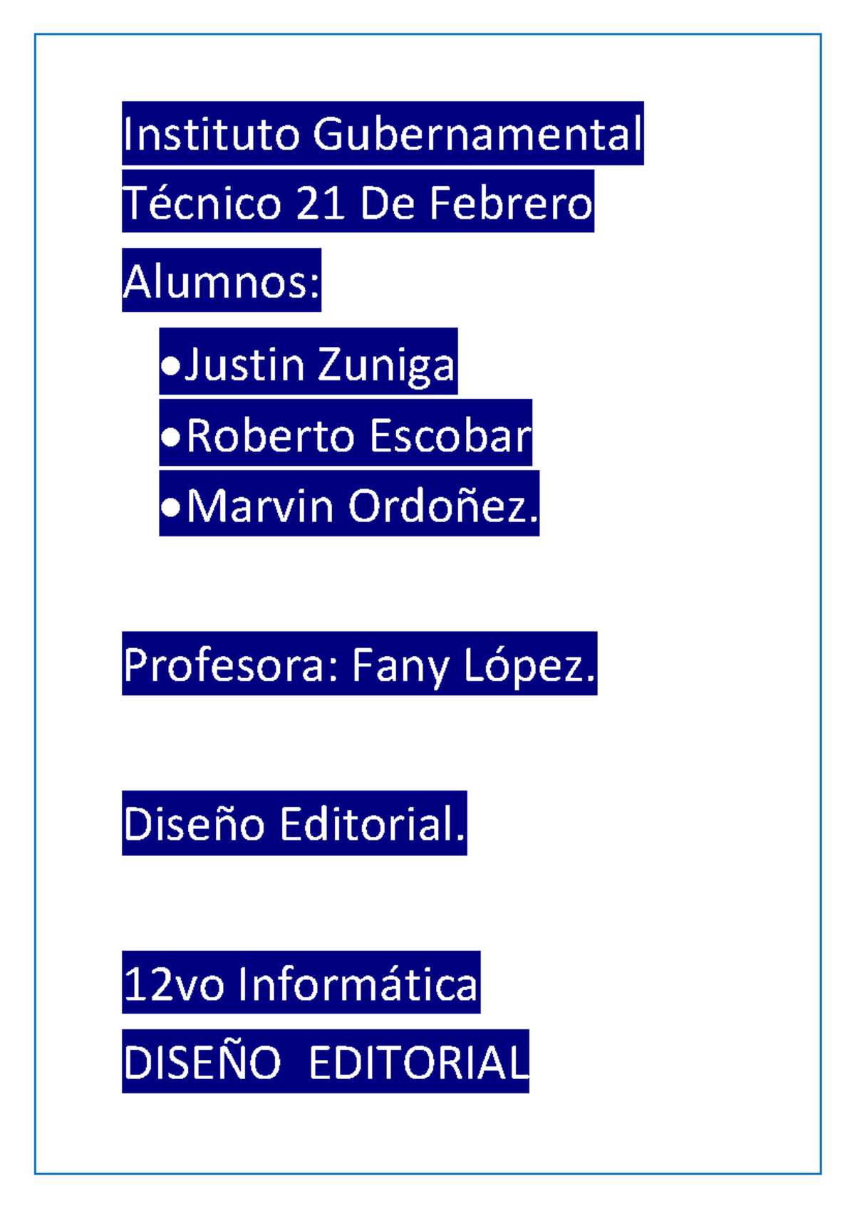 Diseño Editorial - Instituto Gubernamental Técnico 21 De Febrero ...