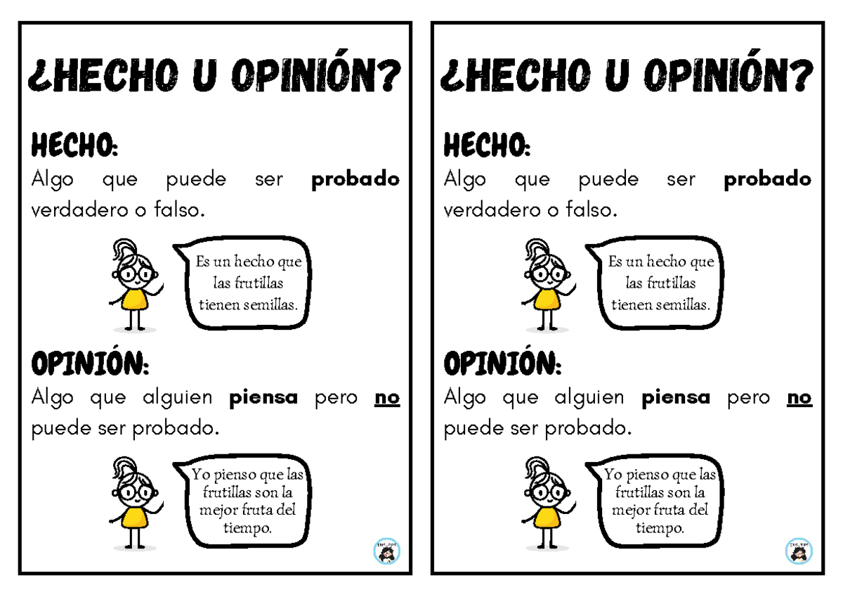 Cartel Hecho U Opinion - Desarrollo pedagógico en lenguaje en la ...