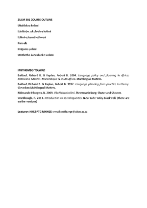 Amatemu-for Advanced - LECTURE NOTES ABOUT ZULU TERMS - INTRODUCTION TO ...