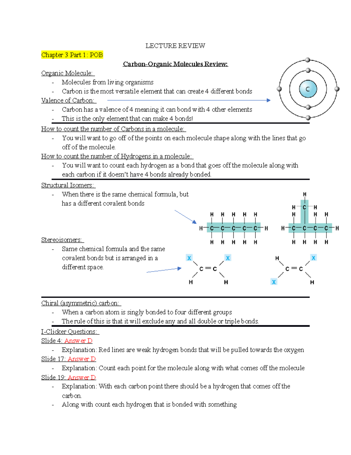Chapter 3 POB Lecture Notes - LECTURE REVIEW Chapter 3 Part 1: POB ...