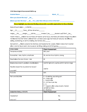 N2314 Cardiovascular Write-Up - Cardiovascular Student Name ...