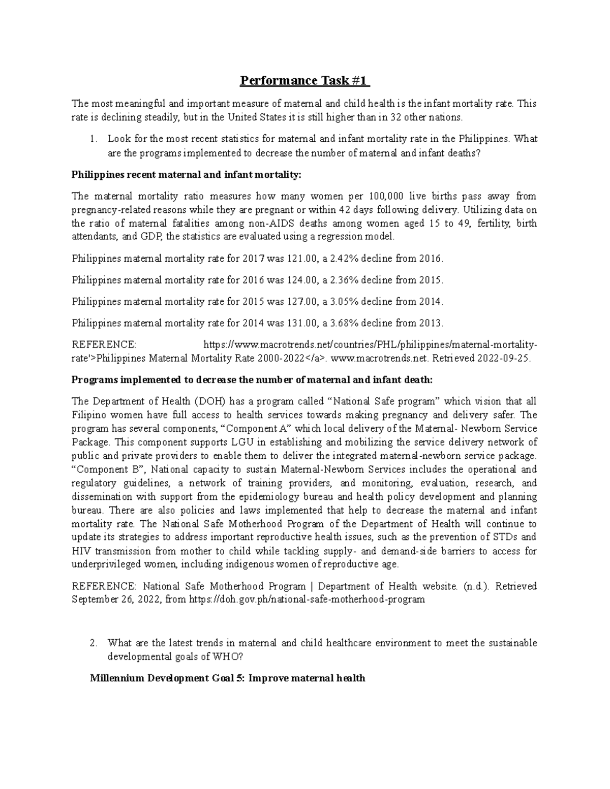 Performance TASK #1 - Task in NCMA 217 - Performance Task The most meaningful and important ...