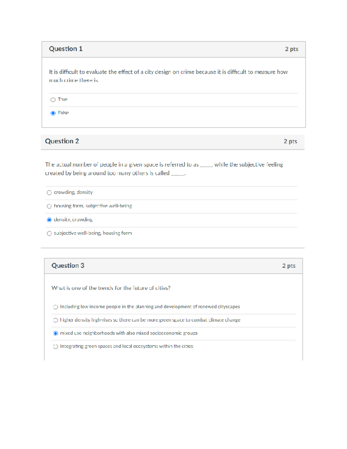 Environmental Psychology Quiz 4 - SOP 4714C - Studocu