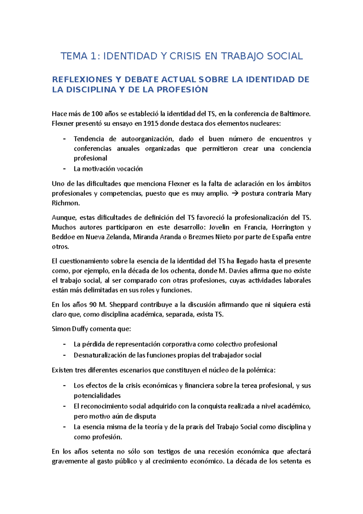 TEMA 1 Perspectiva Comparada - TEMA 1: IDENTIDAD Y CRISIS EN TRABAJO ...