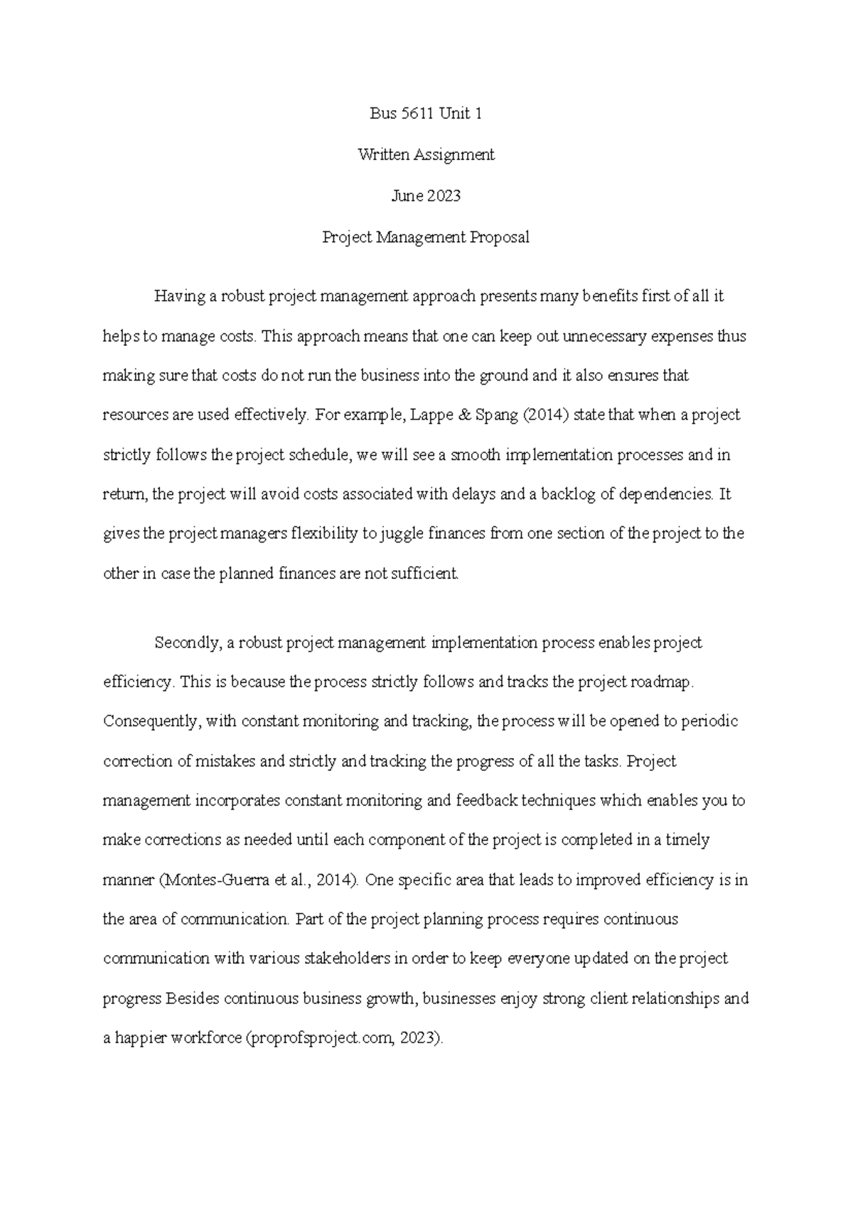 Bus 5611 Unit 1 written - assignment - Bus 5611 Unit 1 Written Assignment June 2023 Project ...