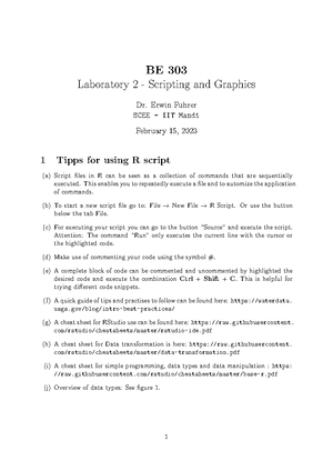 Lab 3 Task Sheet - Lab - BE 303 Laboratory 3 - Distributions and ...