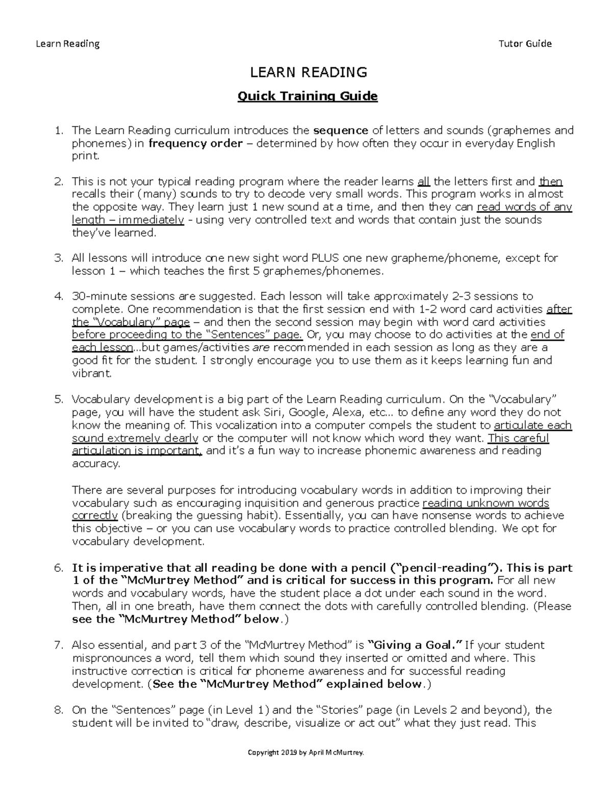 Lesson 1 Plus Quick Training Guide LEARN READING Quick lesson-1-plus-quick-training-guide-learn-reading-quick